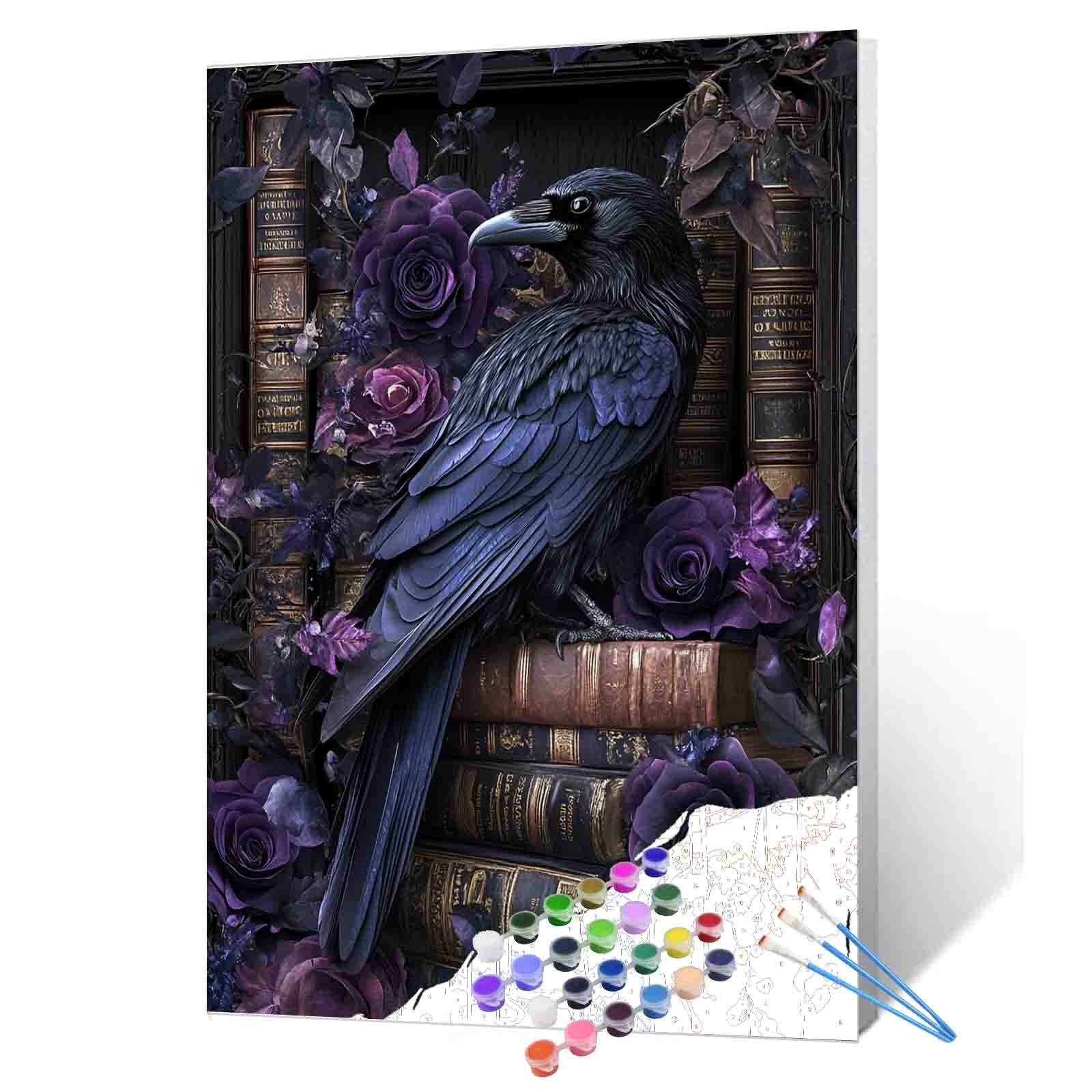 Raven and Roses Library Scene Paint by Numbers – Tucocoo