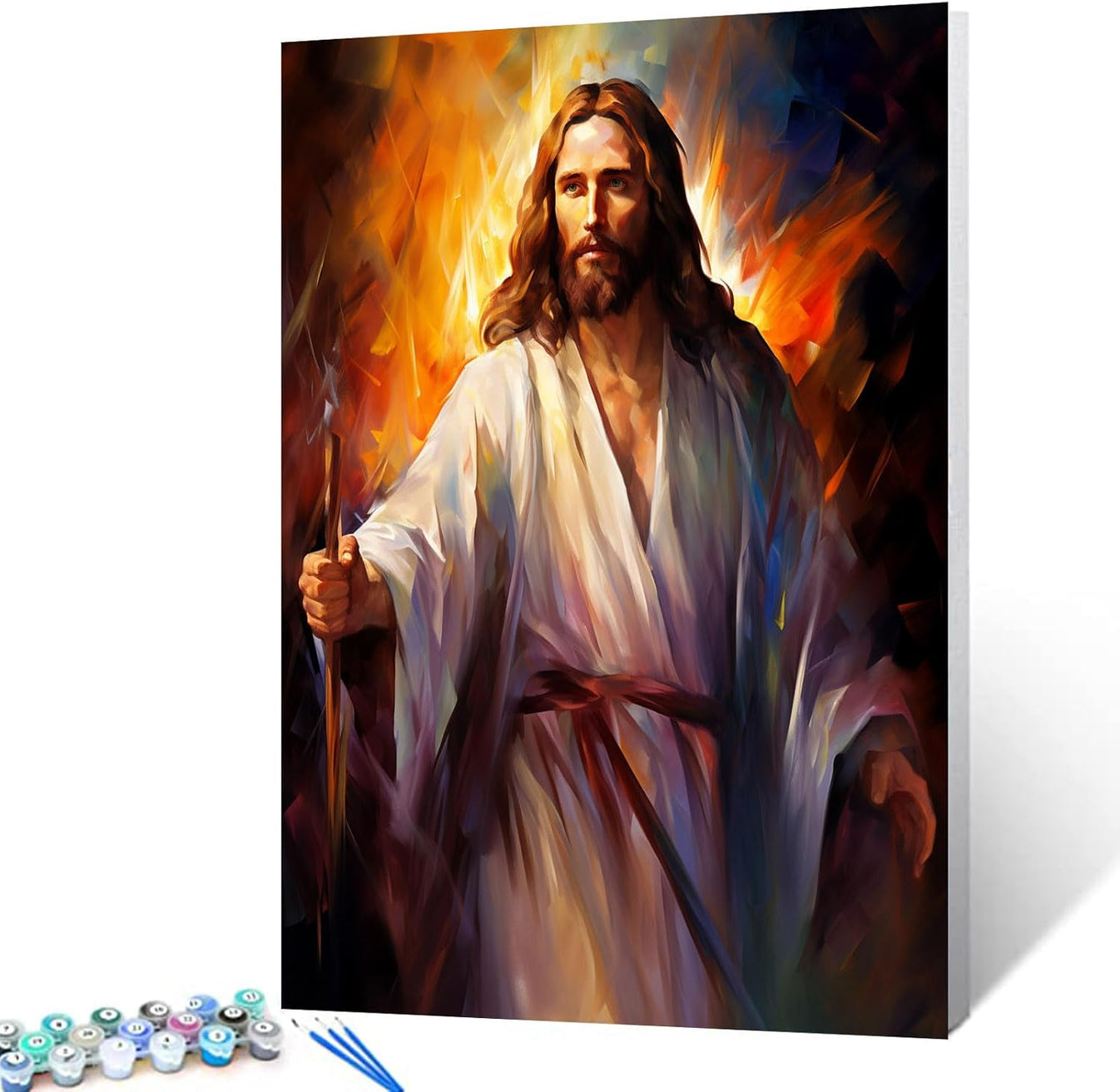 Jesus with Shepherd's Staff Paint by Numbers – Tucocoo