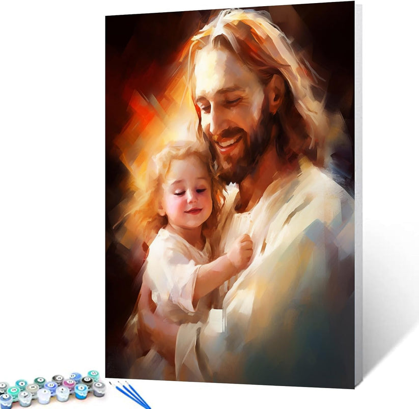 Jesus Embracing the Angel Baby Paint by Numbers – Tucocoo