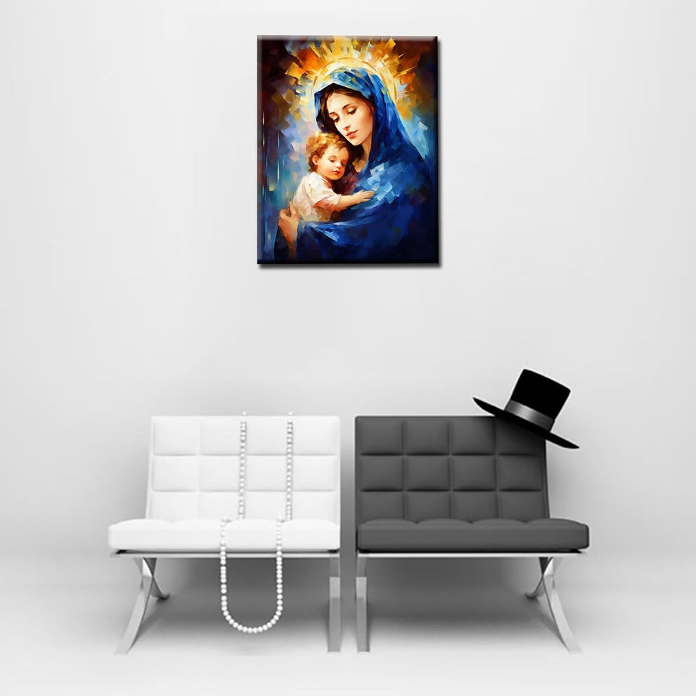 Mother Mary with Baby Jesus Paint by Numbers – Tucocoo