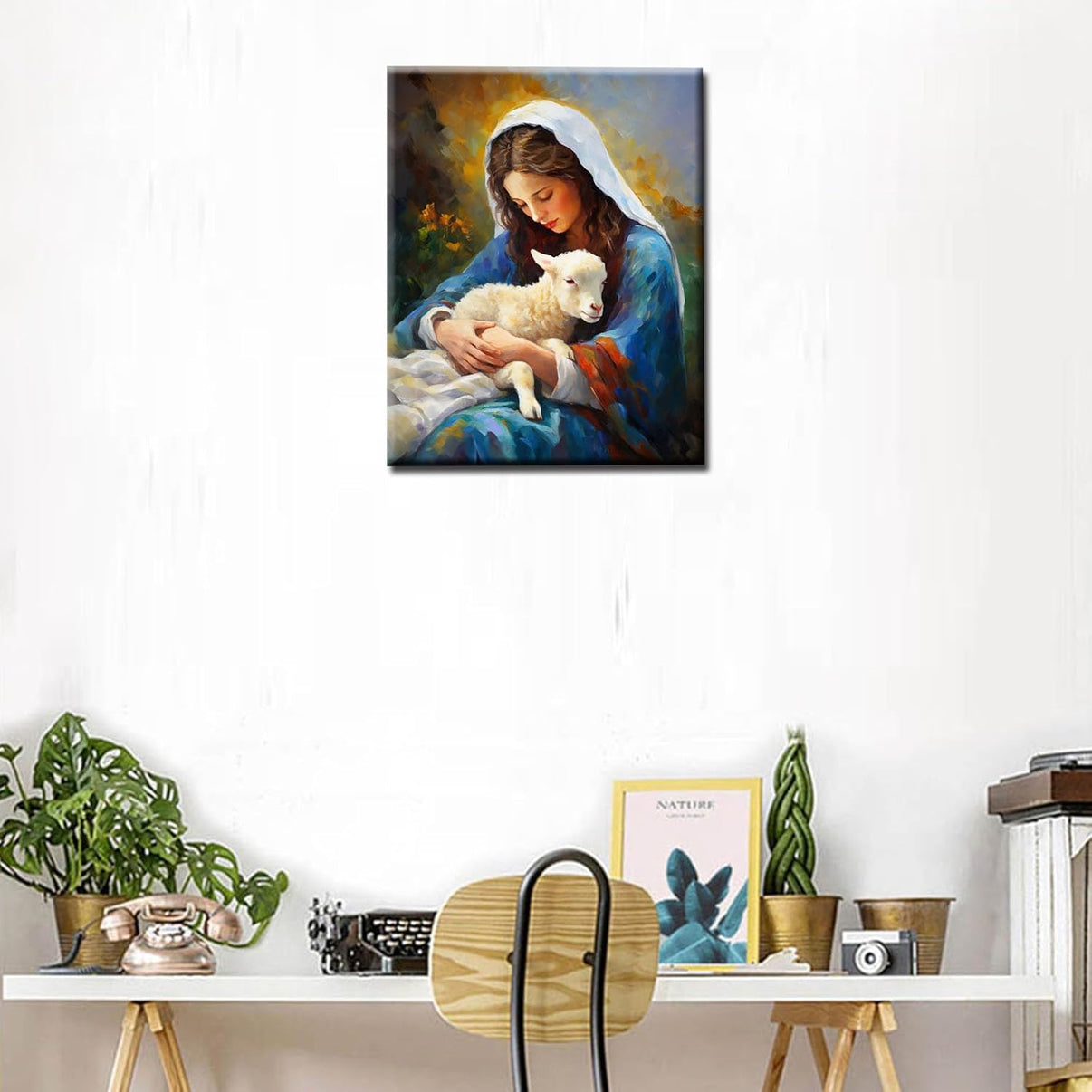 Virgin Mary Holding Sheep Paint by Numbers – Tucocoo