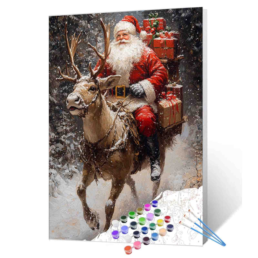 Christmas Santa on the Gift Giving Journey Paint by Numbers – Tucocoo