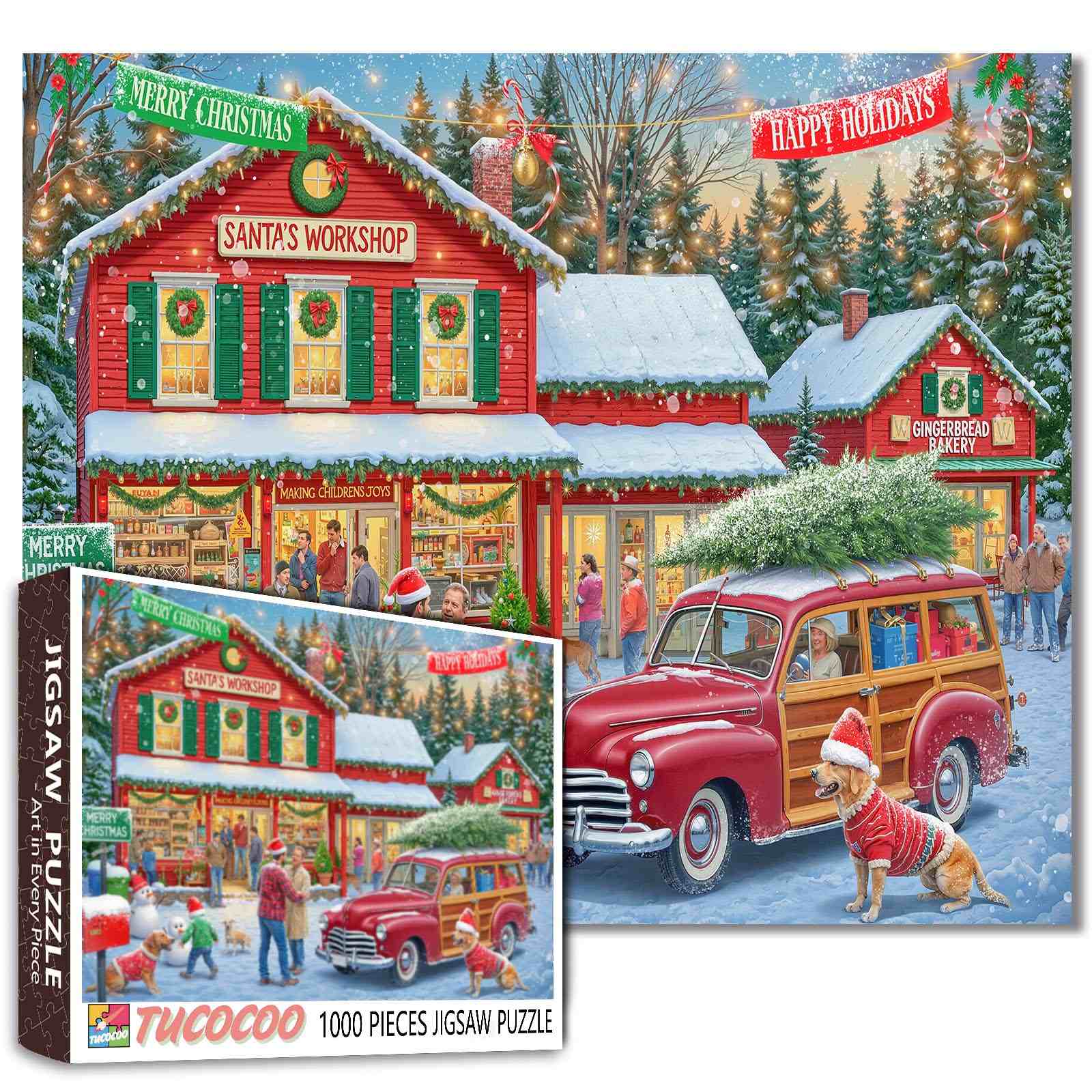 Santa’s Workshop Holiday Village Jigsaw Puzzle – Tucocoo