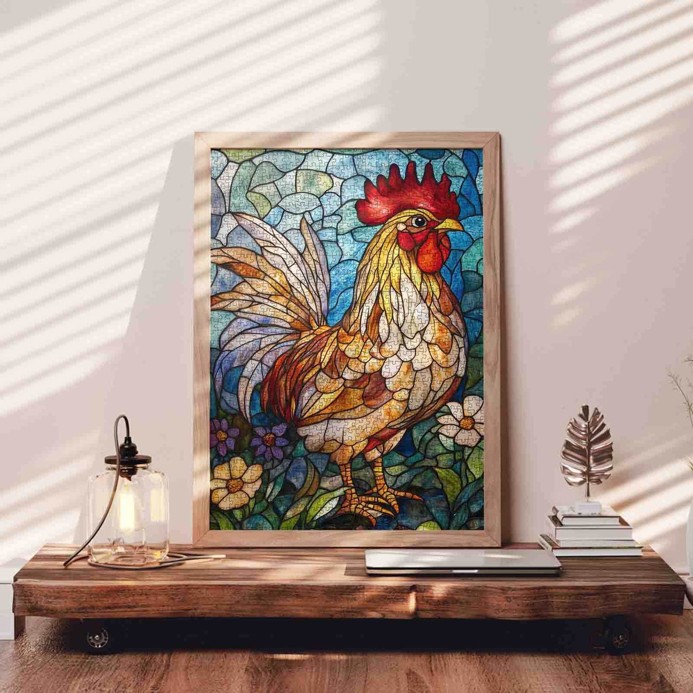 Stained Glass Rooster Jigsaw Puzzle – Tucocoo
