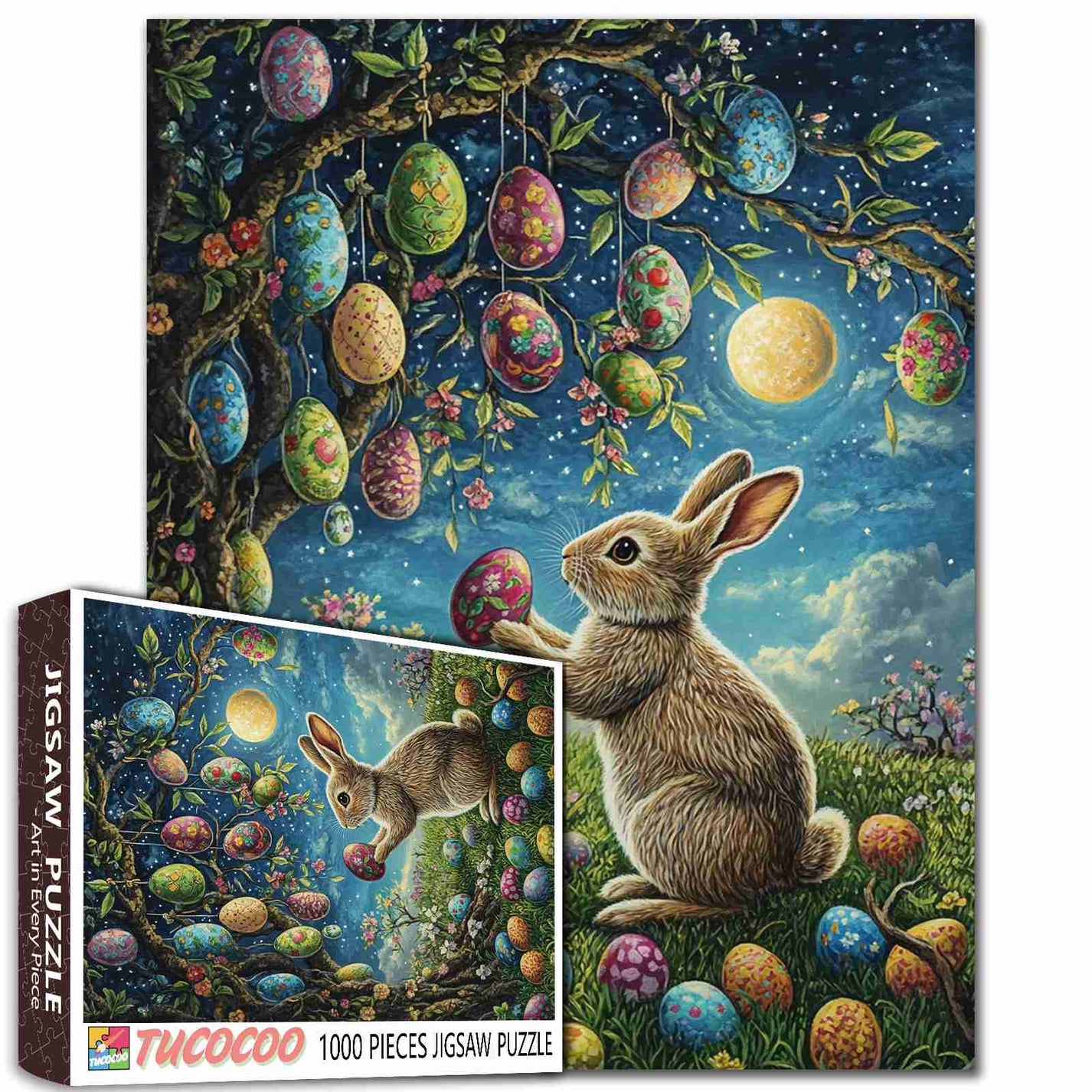 Easter Bunny and the Hanging Eggs Jigsaw Puzzle – Tucocoo