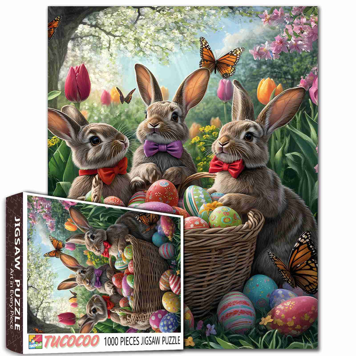 Easter Bunnies and Colorful Eggs Jigsaw Puzzle – Tucocoo