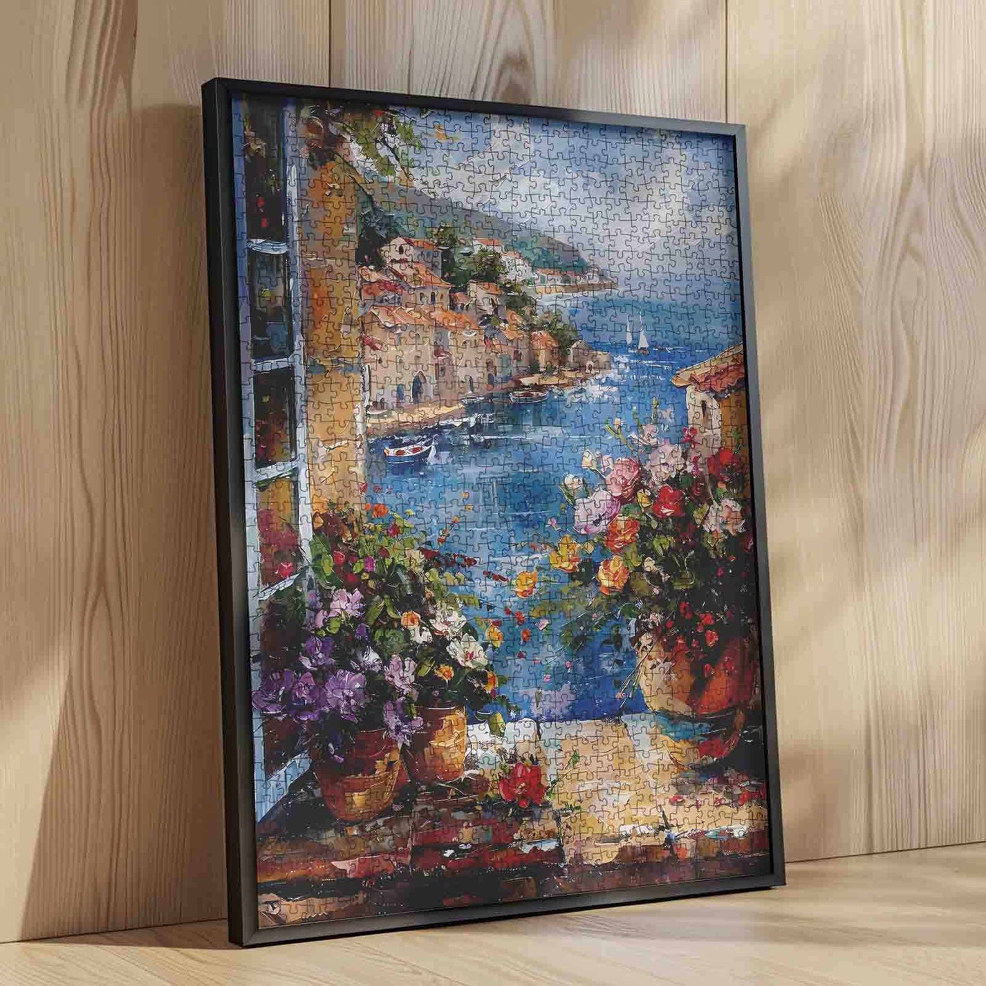 Window View Mediterranean Town Jigsaw Puzzle – Tucocoo