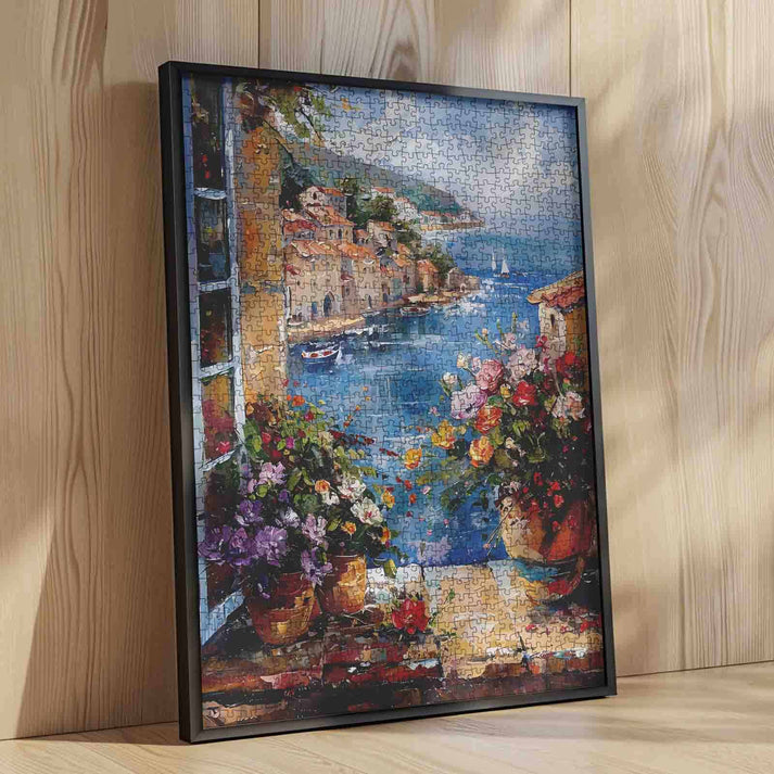 Window View Mediterranean Town Jigsaw Puzzle – Tucocoo