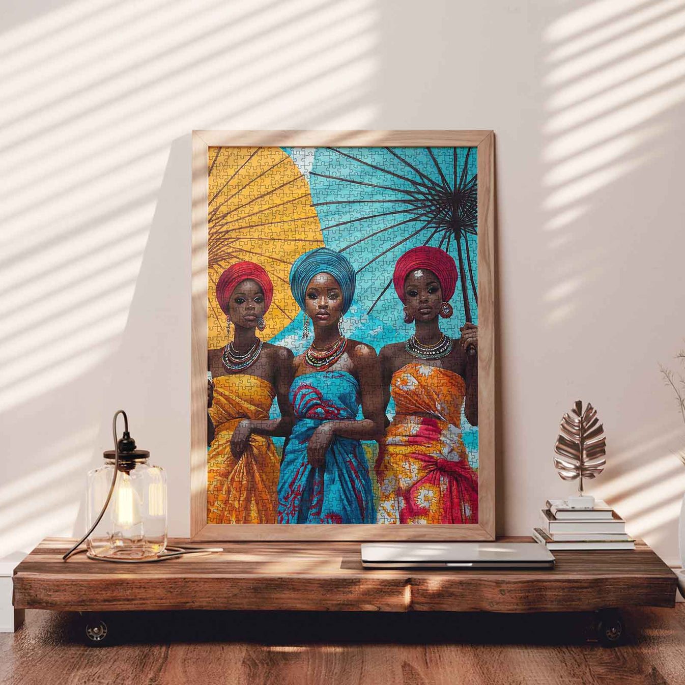 African Beauty with Colorful Parasols Jigsaw Puzzle – Tucocoo