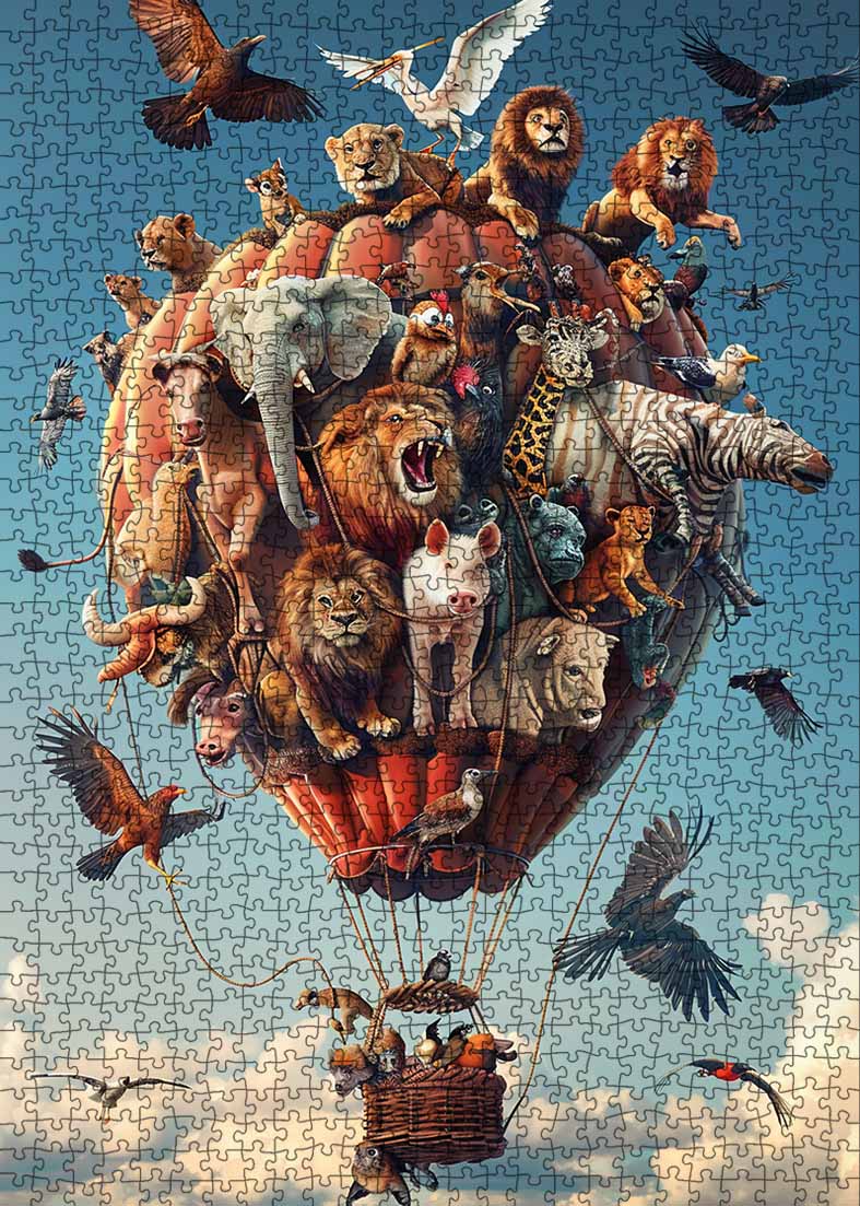 Animals Hot Air Balloon Jigsaw Puzzle – Tucocoo