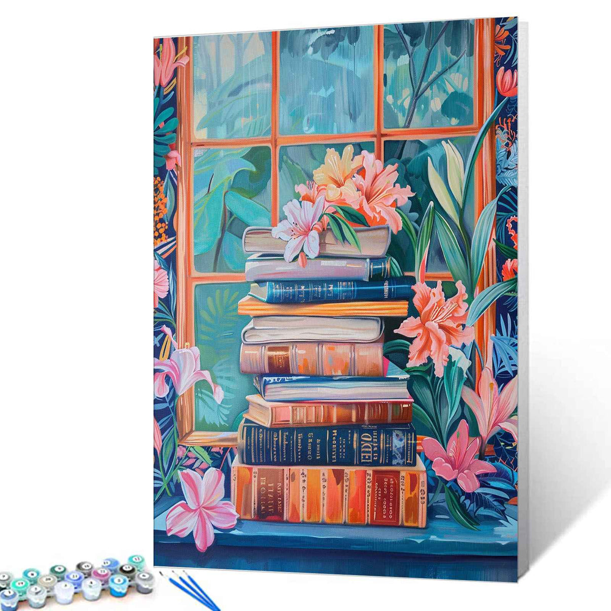 Books and Flowers by the Window Paint by Numbers – Tucocoo