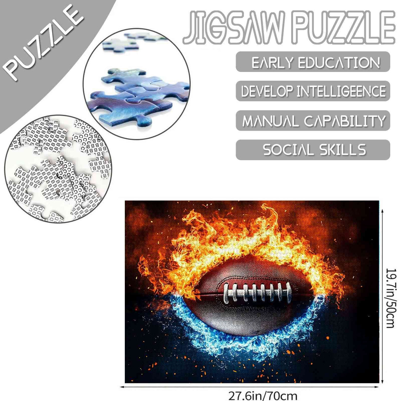Fire and Ice Football Sport Jigsaw Puzzles – Tucocoo