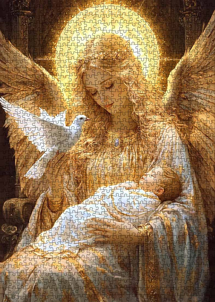 Golden Angel with Baby Jigsaw Puzzles – Tucocoo