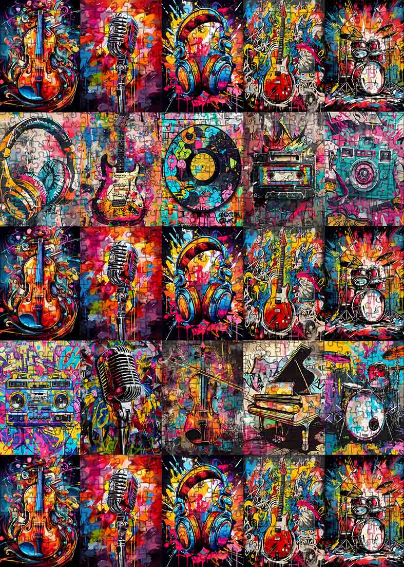 Graffiti Music Instruments Jigsaw Puzzle – Tucocoo